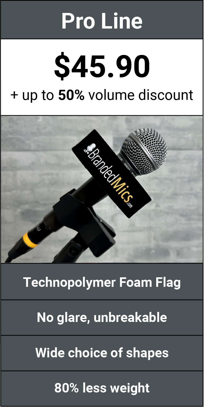 Branded Microphone Flags and Windscreens | Fast delivery