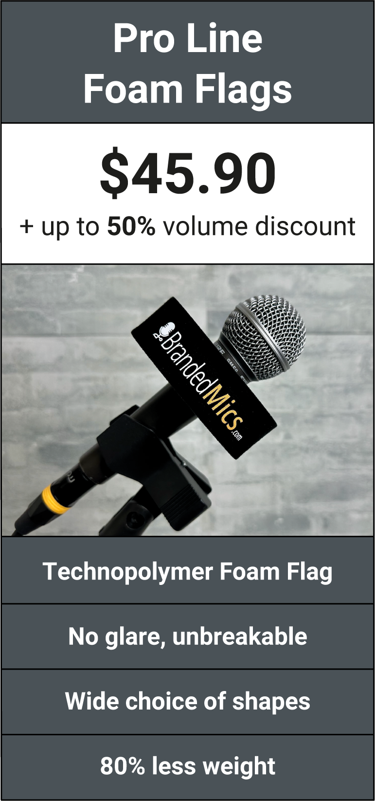 Branded Microphone Flags and Windscreens | Fast delivery